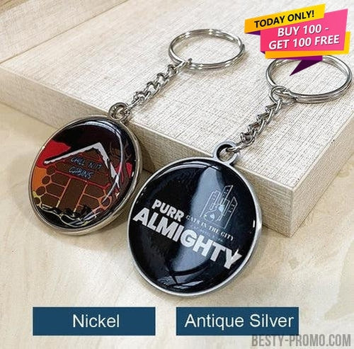 Custom metal keychain with doming – Besty-Promo